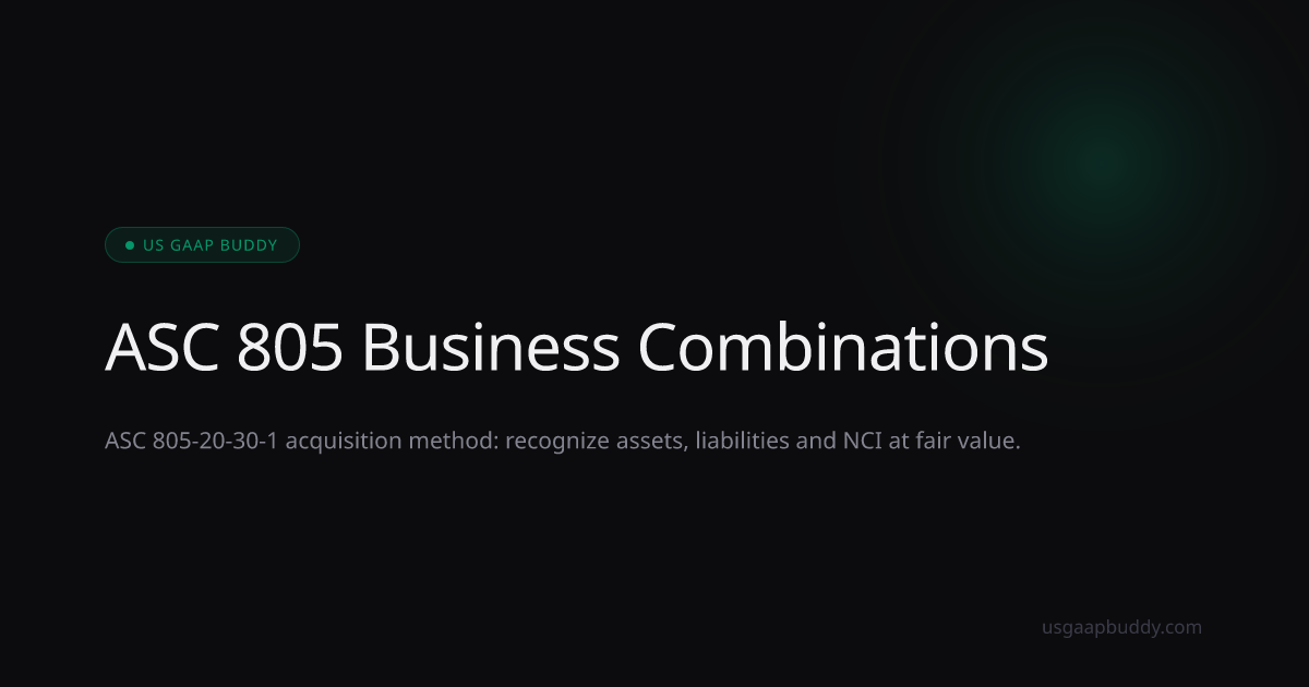 ASC 805 Business Combinations — Acquisition Method, Goodwill & Fair ...